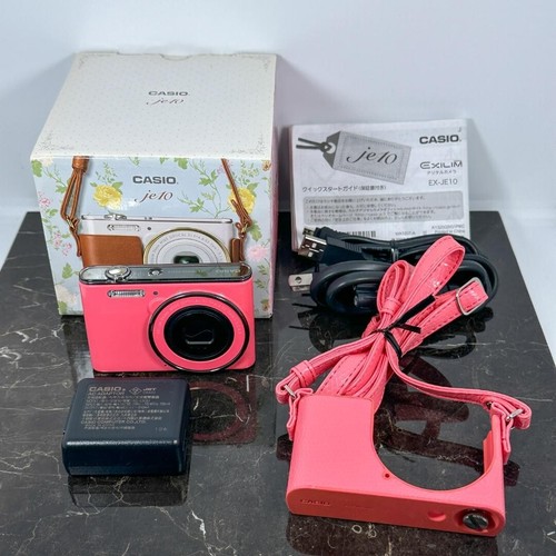 CASIO EXILIM EX JE10 Pink Digital Camera 16MP with Charger Strap Case ...