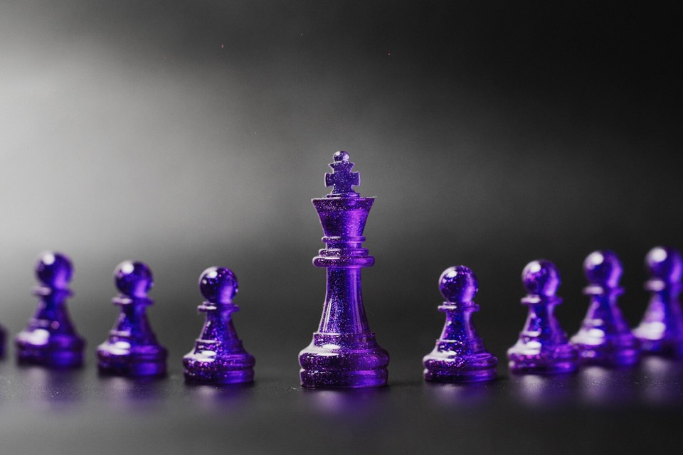 Handmade Chess Set - Resin Chess Pieces - Purple And Black Chess Set ...