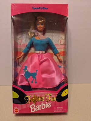 1996 Barbie Fifties Fun Blonde Poodle Skirt Special Edition Doll #15820 ...