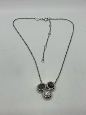 Ti Sento Milano Tri-Stone .925 Necklace 15-19" adjustable chain | eBay