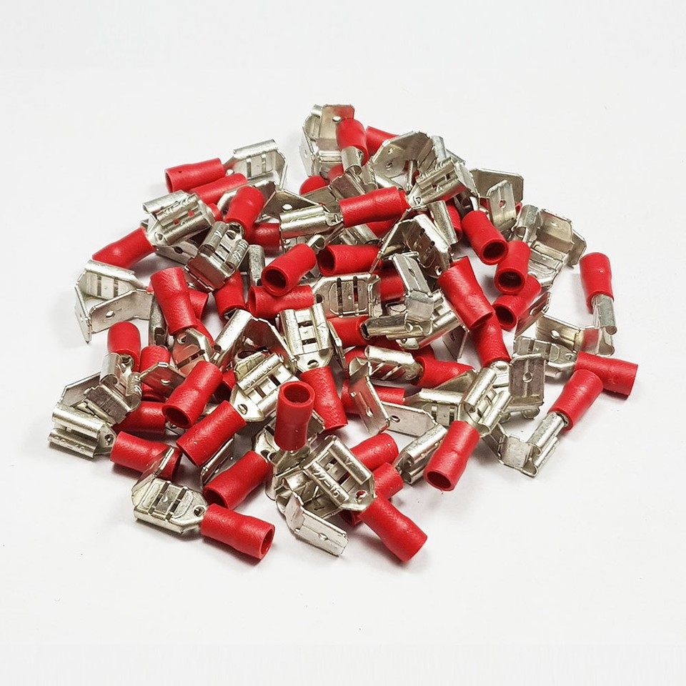 PIGGY BACK INSULATED CRIMP ELECTRICAL TERMINALS SPADE PIGGYBACK RED ...