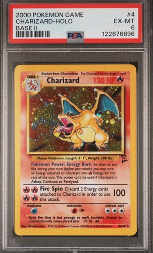 POKEMON CHARIZARD BASE SET 2 #4 -HOLO PSA 6 , SWIRL, ORIGINAL OWNER | eBay