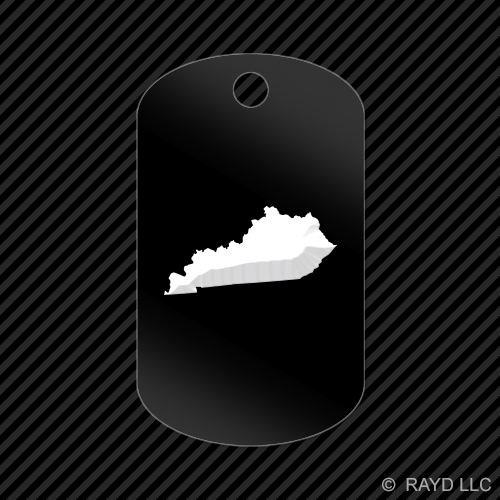 Kentucky Shaped Keychain GI dog tag engraved many colors KY | eBay