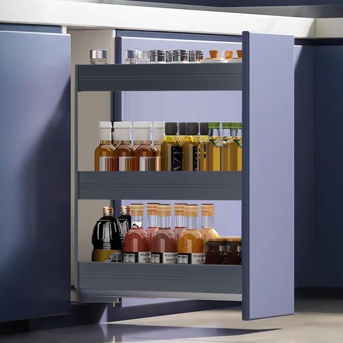 Width 100mm-250mm Pull Out Aluminum Basket Kitchen Larder Drawer ...