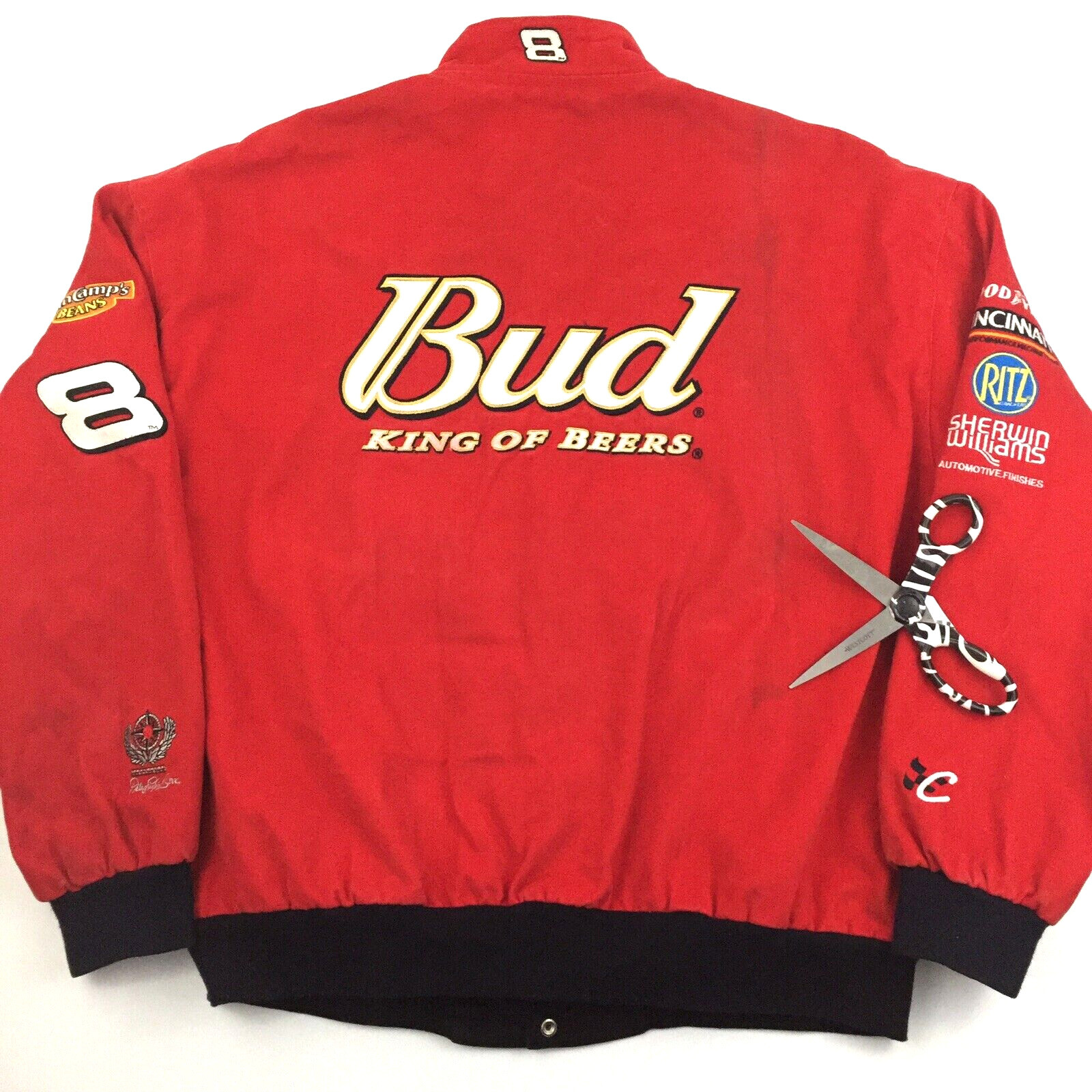 Dale Earnhardt Jr Bud King Beers Jacket Coat #8 Nascar Racing All Over ...