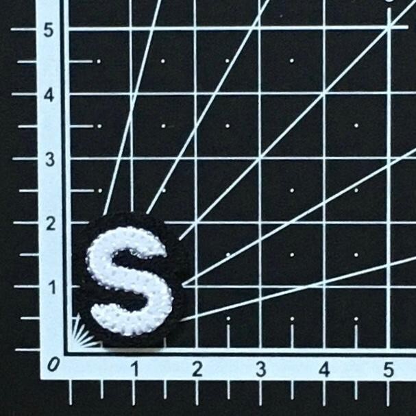 Lowercase Letter s Patch Athletic White Black Felt Iron on or Sew on ...