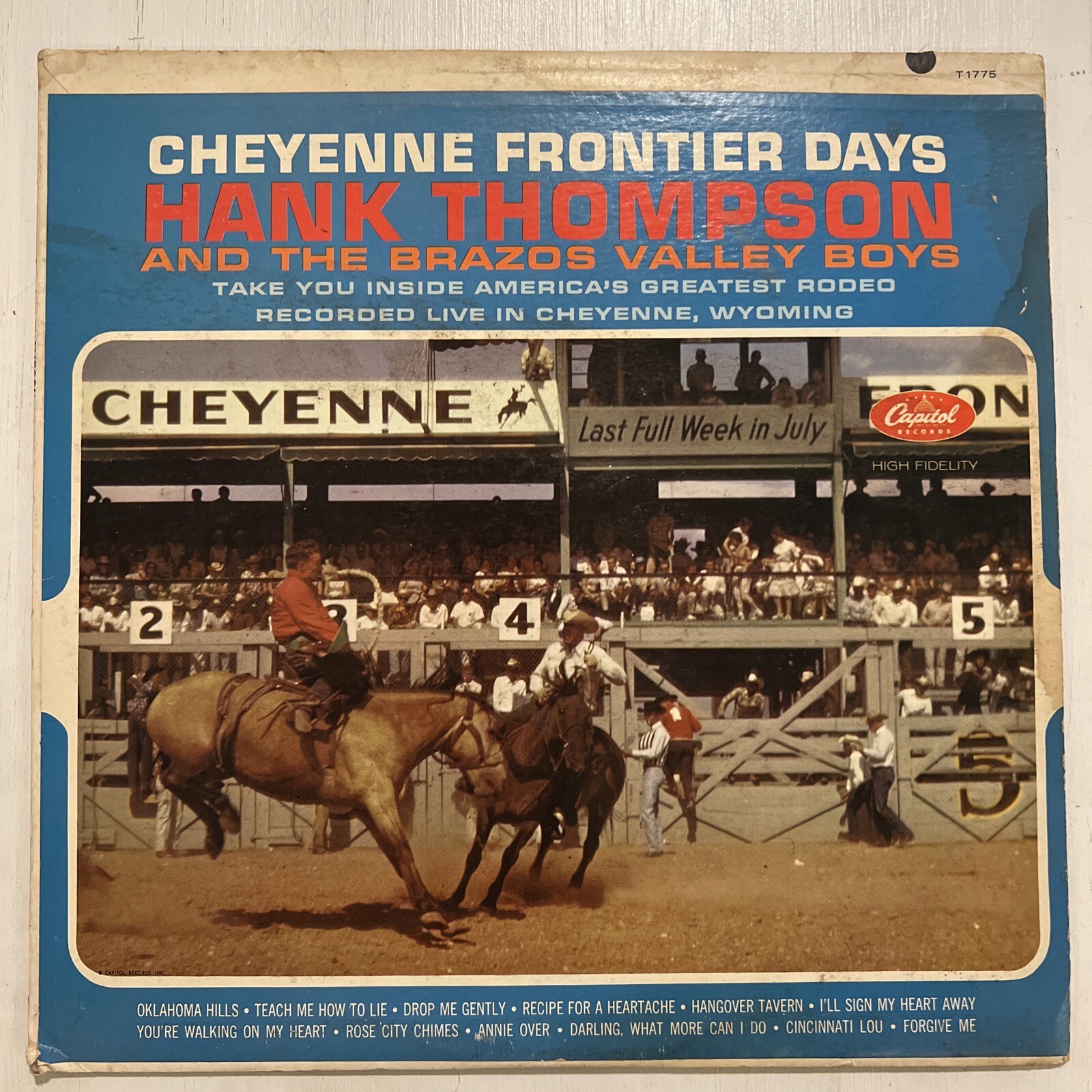 Hank Thompson Cheyenne Frontier Days Capitol LP T-1775 VG+/VG Cleaned ...