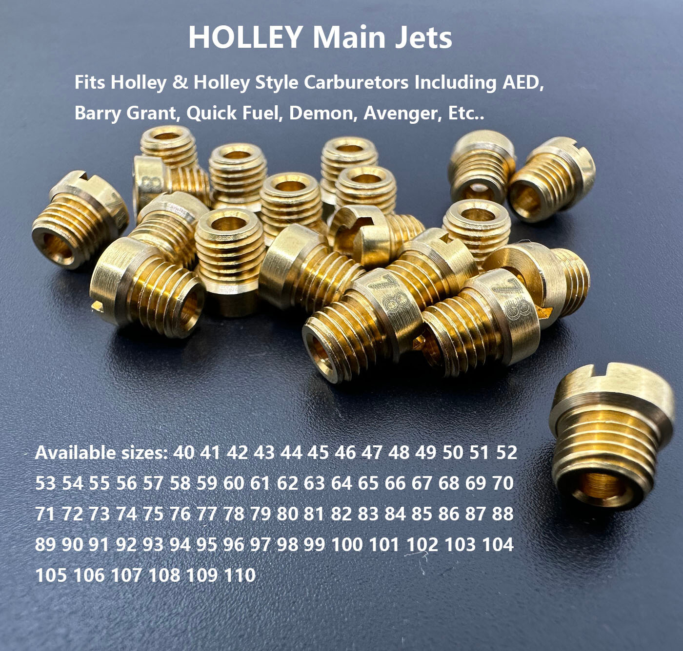 Holley Carb Carburetor Gas Main Jets Kit 40-110 1/4-32 | 20 Pack ...