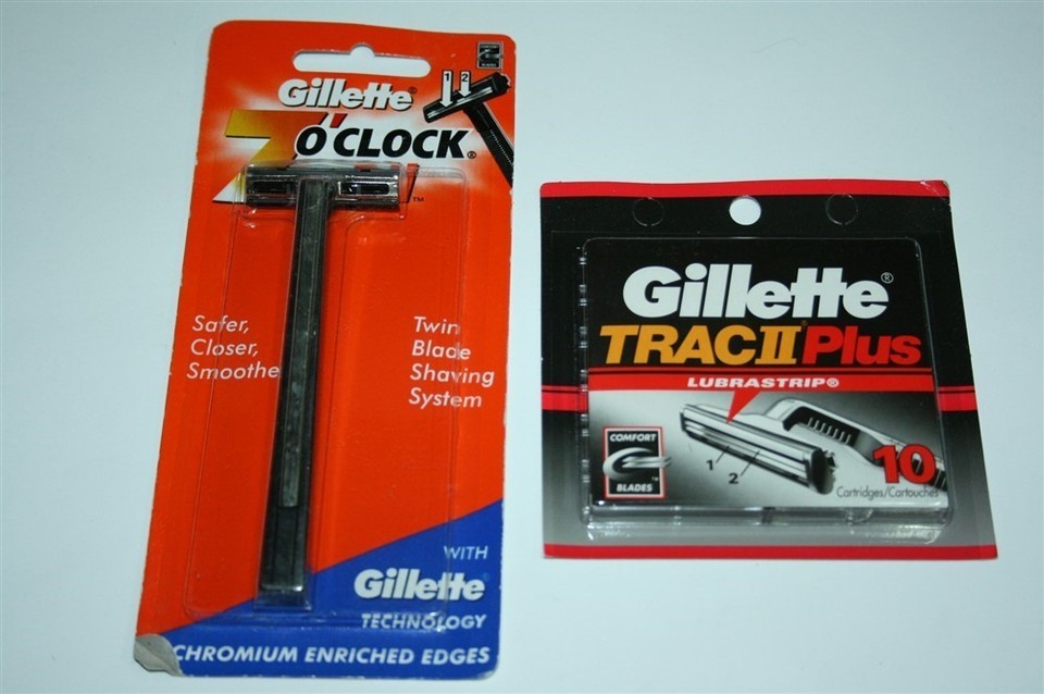11 Gillette Trac II Blades Plus Cartridges Refill Ft Schick Super 2 ...