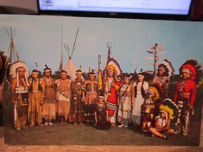 V8 QUEBEC CANADA Old Postcard Caughnawaga Indian Reserve Chief Poking ...