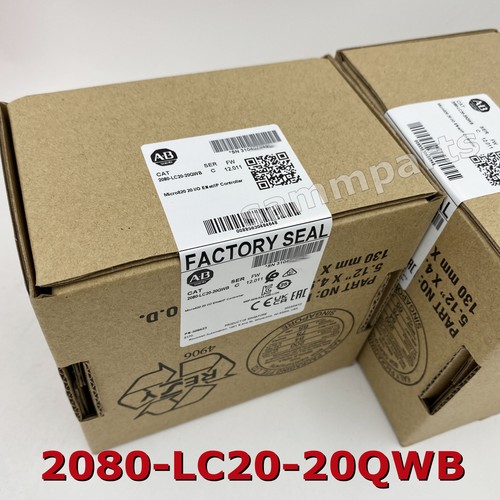 NEW SEALED AB 2080-LC20-20QWB Micro 820 I/O ENet/IP Controller SerC FW ...