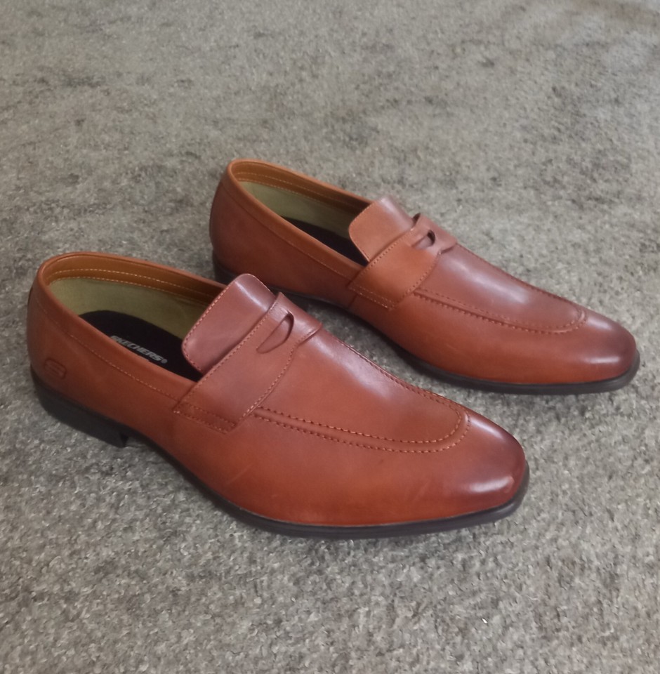 Skechers Trentmore Corinth Slip On Leather Memory Foam Shoes Size 12 UK ...