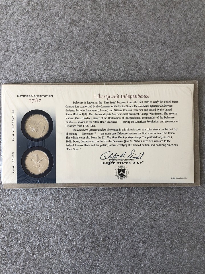 1999 2000 STATE QUARTER FIRST DAY COVER SET US MINT SEALED CELLO Q10 ...