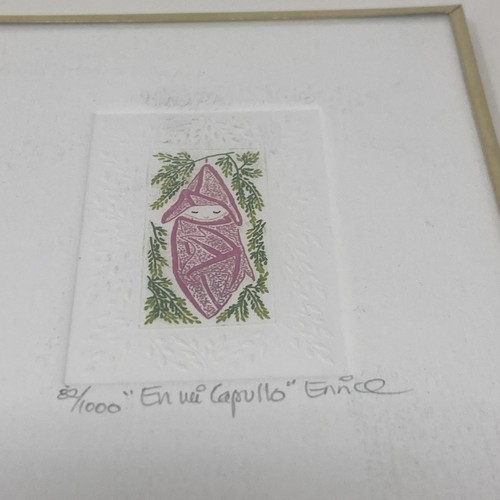Embossed Etched Print Enrica Ruiz “En Mi Capullo” IN MY COCOON- Signed ...