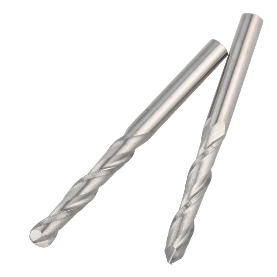 10 Pcs Carbide Ball Nose CNC Router Bits 3.175 X 17mm End Mills Cutter ...