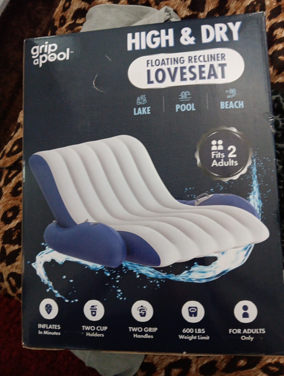 New In Box. Floating Recliner Inflatable Pool Loveseat Lounger For 2 ...