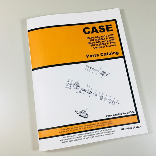 Case 644 644Bh Compact Tractor Parts Manual Catalog S/N 9698284 & After ...