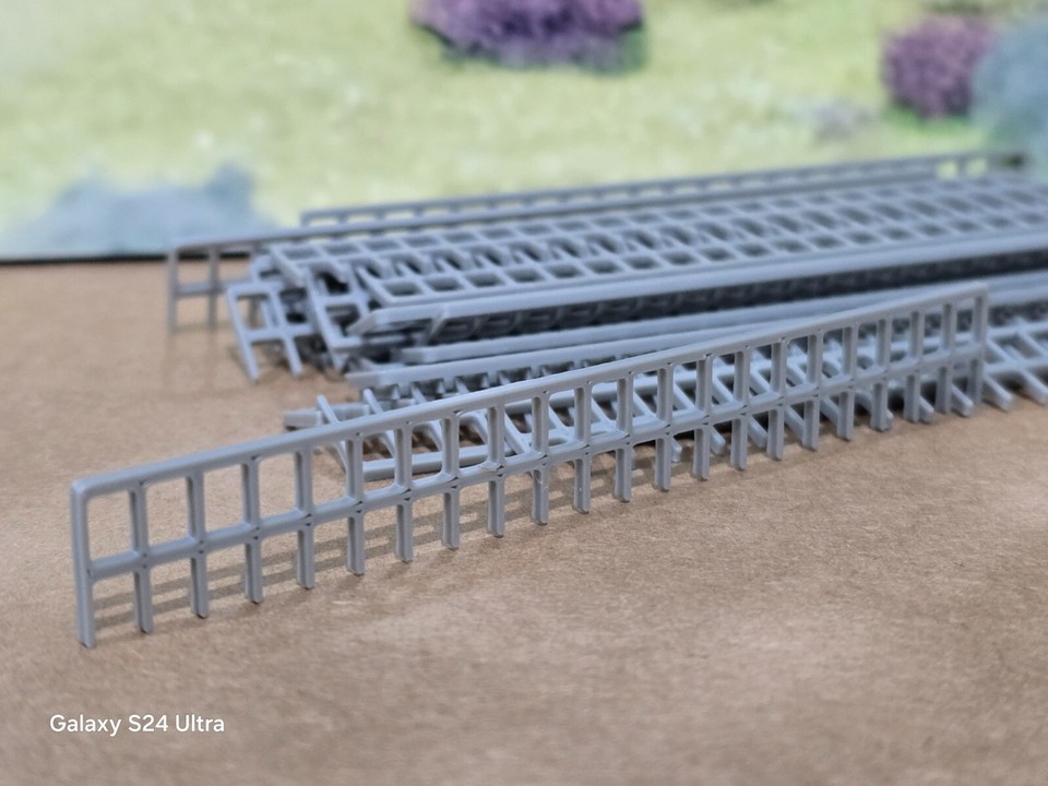 New 50 Pack Grey Fencing Railings OO HO Gauge 1:76 Scale Models Train ...