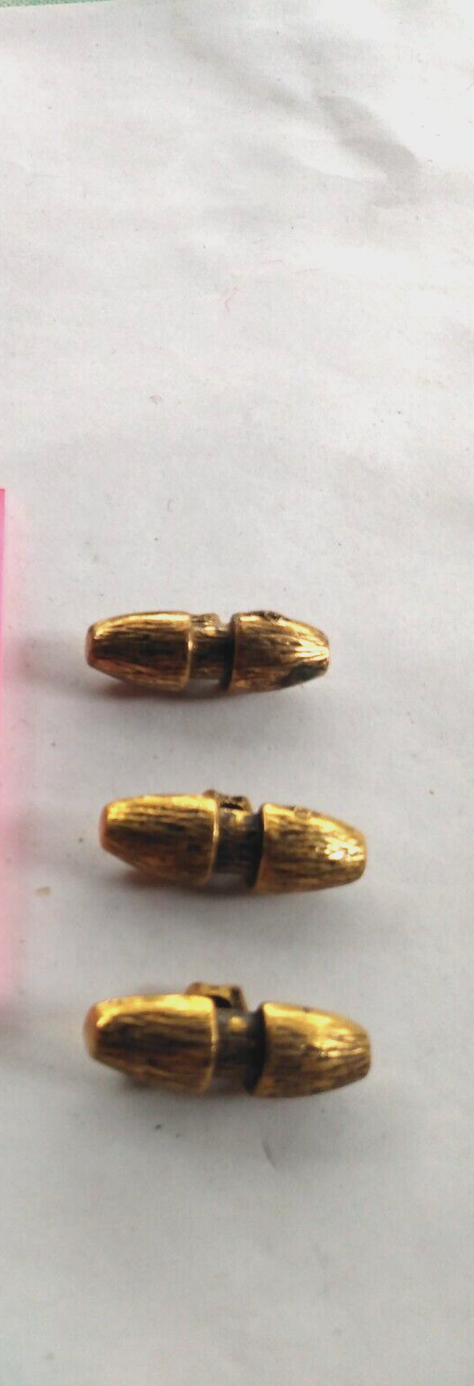 1BX1 12 VINTAGE ELONGATED BULLET SHAPED GOLDEN 7/8 inch METAL SHANK ...
