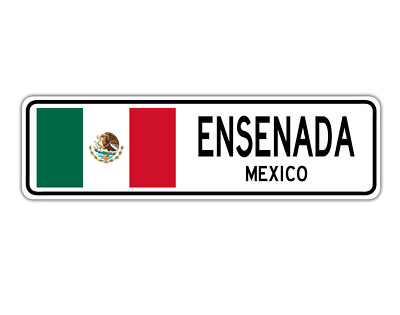 Ensenada, Mexico Street Sign Mexican Flag City Country Road Wall Gift ...