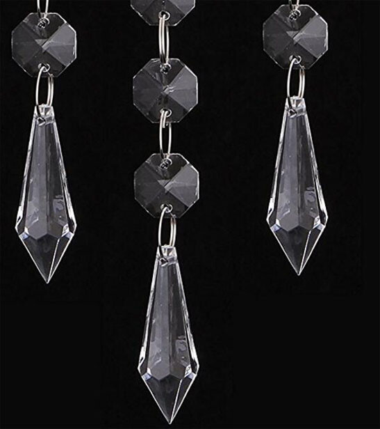 30Pcs String Teardrop Acrylic Crystal Bead Garland Chandelier Hanging ...