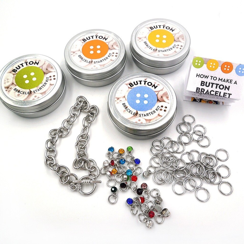 New BUTTON CHARM BRACELET STARTER KIT Bracelet Jump Rings ...