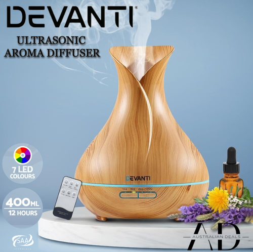 Devanti Aroma Diffuser Aromatherapy Light Wood 400ml 9350062145104 | eBay