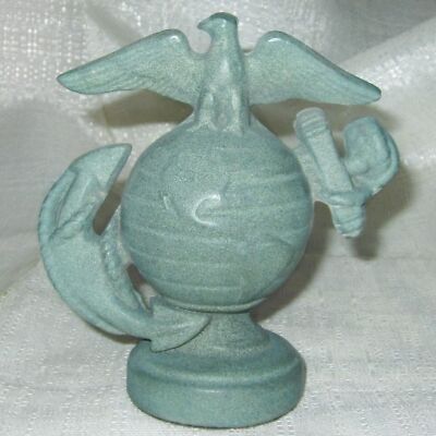 USMC Marine Corps insignia paperweight on green patina USA made | eBay