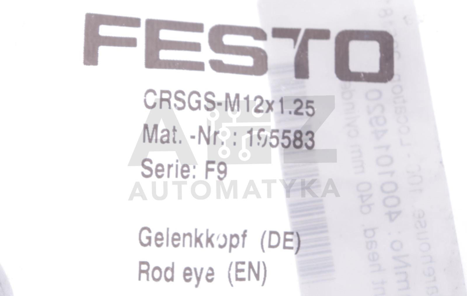 FESTO CRSGS-M12X1.25 CRSGSM12X125 195583 Piston rod attachments Rod eye ...