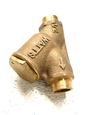 WATTS Bronze Y Strainer 1/2" CTS Solder Joint End 400 Psi WOG 20-Mesh ...