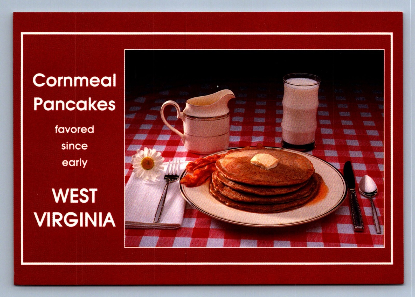 Postcard Vtg West Virginia Cornmeal Pancakes Recipe 4x6 | eBay