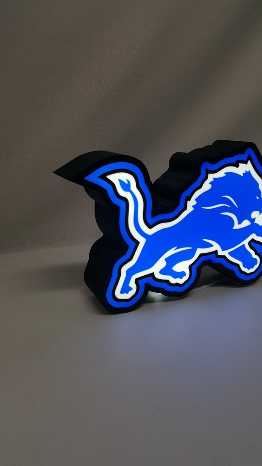 Detroit Lions LED Light Box Sign Lamp USB Powered 3D Print | eBay