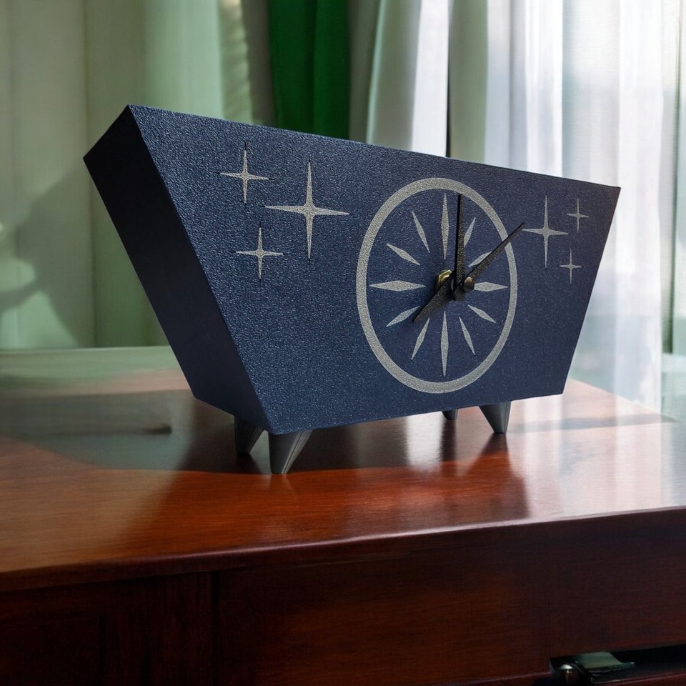 Starburst Radiant Desk Clock Mid Century Modern Space Age Retro Atomic ...