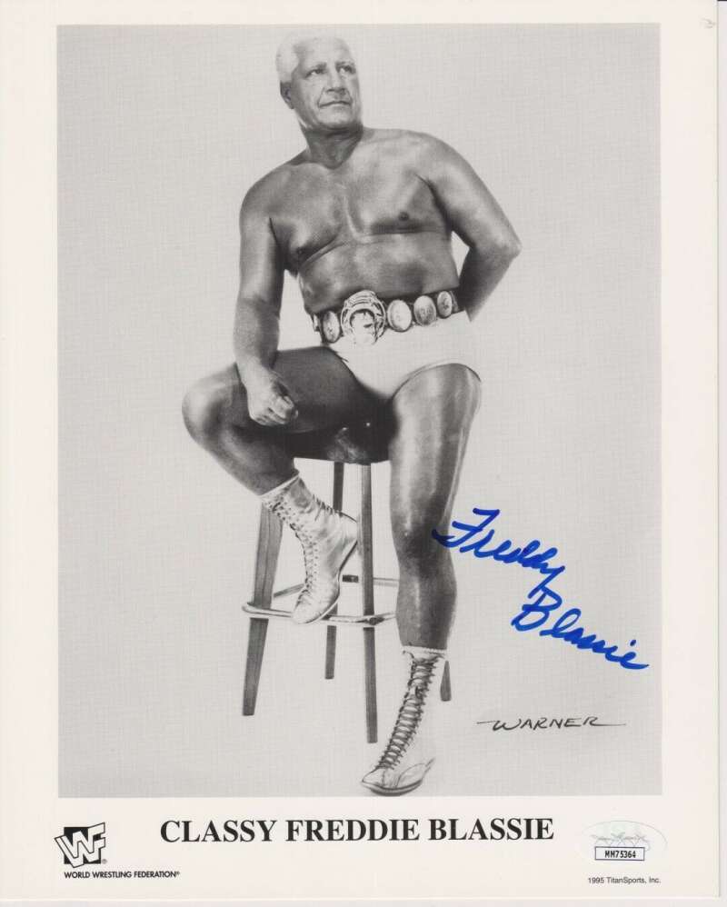 Classy Freddie Blassie d.2003 Signed Autographed 8x10 1995 WWF Promo ...