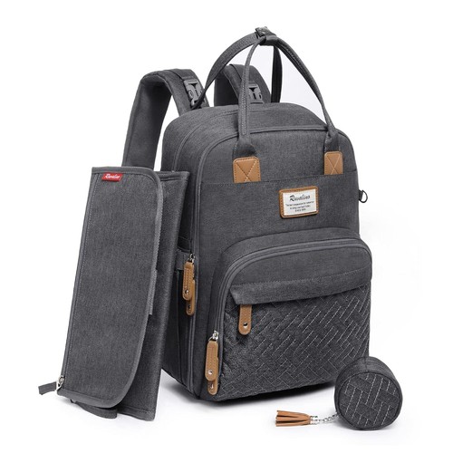 RUVALINO Diaper Bag Backpack, Neutral All-in-One Baby Bags for Boy Dark ...