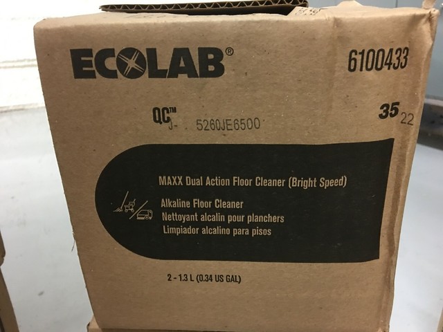 Case of 2 Ecolab 6100433 Maxx Dual Action Floor Cleaner 1.3 Liter ...