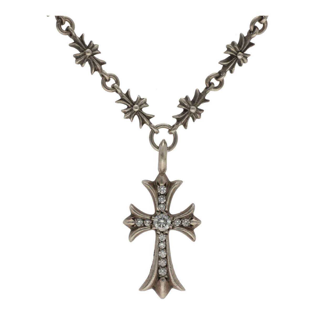 Chrome Hearts Tiny E CH Plus /w Tiny Fat Cross Pendant Chrome Hearts Tiny E CH Plus /w Tiny Fat Cross Pendant