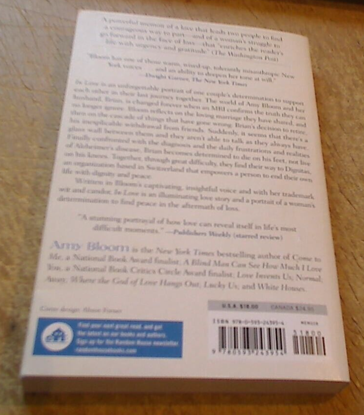 VERY GOOD - In Love : A Memoir of Love and Loss by Amy Bloom-Paperback ...