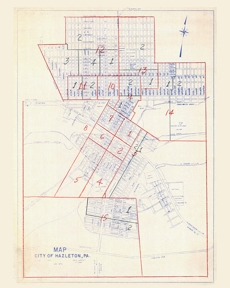 1972 Map of Hazelton Pennsylvania | eBay
