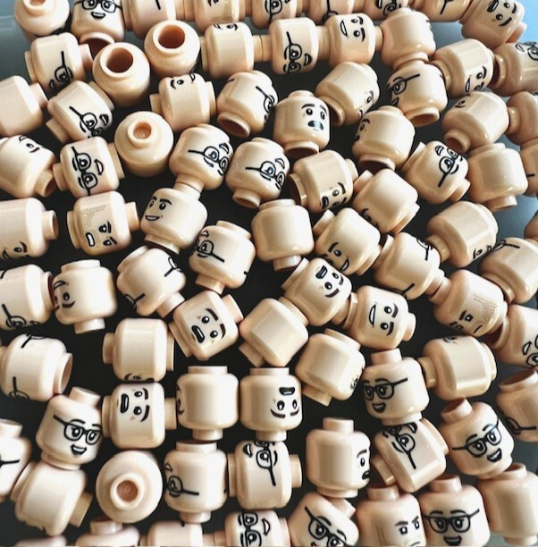 LEGO Bulk Lot Of Minifigure Head Hat Helmet Wig Hair Torso, Leg Random ...