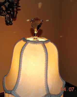Lamp Topper Shade Finial Diamond Lead Crystal Glass Cut Faceted Repairs ...