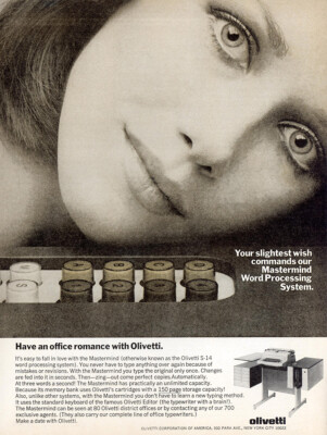 1974 Olivetti: Mastermind Word Processing Slightest Wish Vintage Print ...