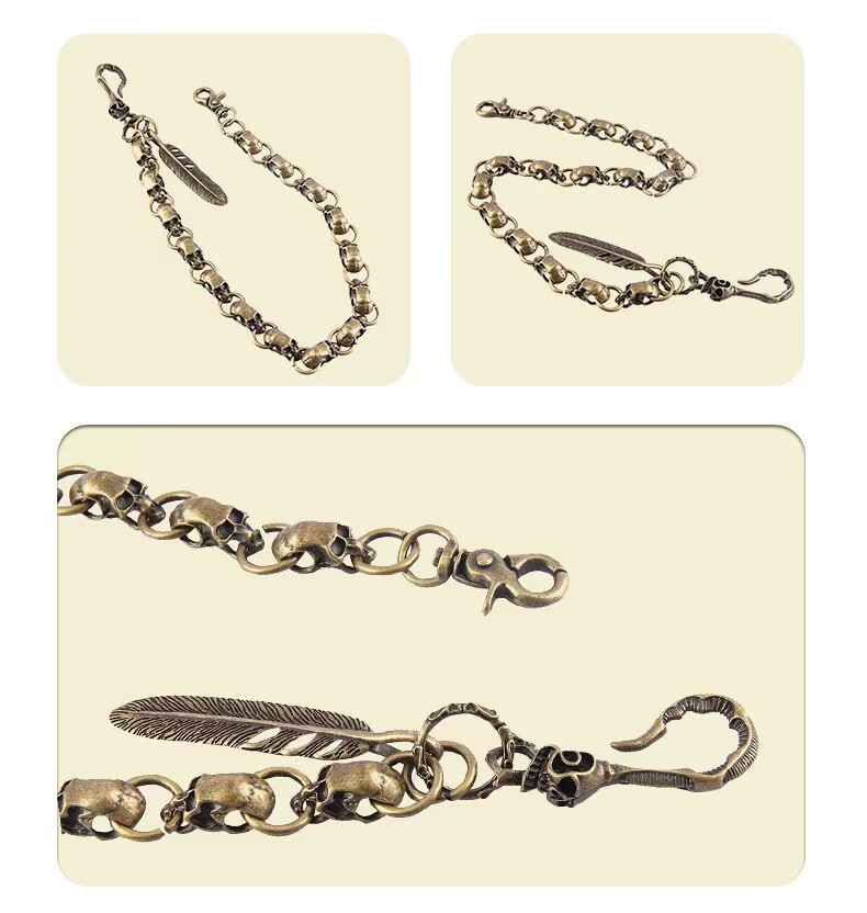 Skull Wallet Chain Jeans Pants Chain Biker Rock Punk Gothic Heavy Key ...