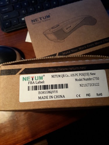 LOT OF 2 NETUM C750 Bluetooth Portable2.4G Wireless QR Bar Code Reader ...