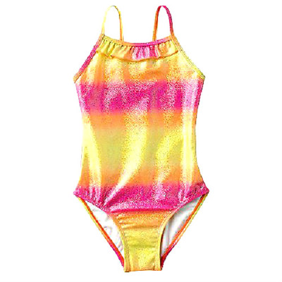 Girl's ONE PIECE Sz 4 Foiled SHIMMER Sparkle SWIMSUIT Bathing Suit ...