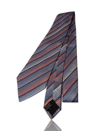 Geoffrey Beene Silk Necktie, 58"X3.75", Multicolor Striped Stain ...