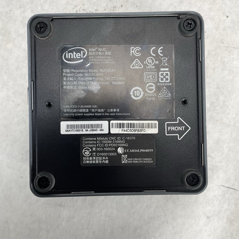 Intel NUC Micro NUC6CAY Celeron J3455 1.50 GHz 1x4 GB RAM No SSD No OS ...