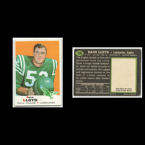 Dave Lloyd #220 1969 Topps Philadelphia Eagles Football Card NFL NM | eBay