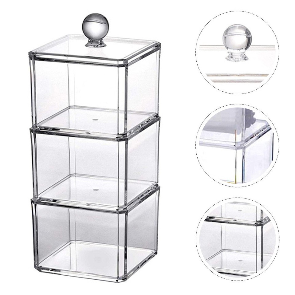 Storage Bin with Lid Multifunctional Desktop Box Clear Boxes Lids Small ...
