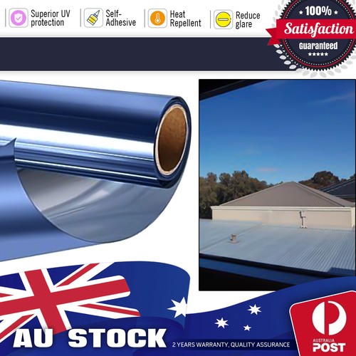 One Way Blue Reflective Mirror Home Window Tint Glass Block Heat UV ...